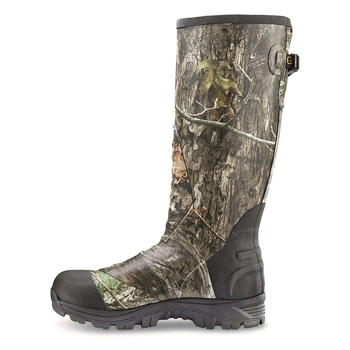 Guide Gear Men's Ankle Fit Camo Hunting Insulated Rubber Boots Waterproof Muck Rain Shoes, 1,600-gram Mossy Oak Country DNA 10D (Medium)