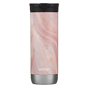 Contigo Matterhorn Vaccum Insulated Stainless Steel Water Bottle with Chug Cap, 20oz Pink Marble