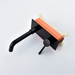 Bathroom Faucet Wall Mounted Bathroom Sink Faucet 360° Rotate Faucet Aerator Basin Mixer Tap Black Brass Lavatory Faucet Single Handle Hot and Cold Water Bathroom ​Vessel Sink Faucet Heavy Duty