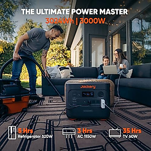 Jackery Portable Power Station Explorer 3000 Pro, Solar Generator with 3024Wh, 2x100W PD Ports, 2.4H Full Charge, Compatible with SolarSagas, for Home Backup, RV, Off-grid (Solar Panel Optional)