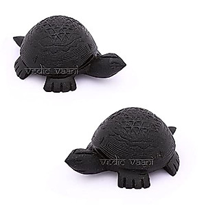 Vedic Vaani Shree Yantra On Tortoise Vastu Shaligram for Wealth and Protection (1 Pcs)