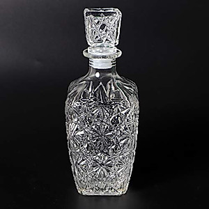 MDLUU Liquor Decanter, Glass Spirits Decanter with Airtight Stopper, Whiskey Vodka Bourbon Decanter Bottle for Gift, Home, Bar, Party Decor, 27oz/800ml (Square)