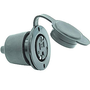 15A Weatherproof Outdoor Power Outlet by Journeyman-Pro 15 Amp 125 Volt NEMA 5-15R Receptacle Kit with Integrated 20" Extension Cord + Waterproof Rubber Cover (GCR1-BLACK)