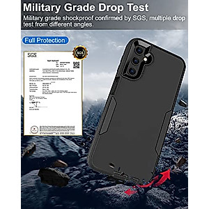 Dahkoiz for Samsung Galaxy A14 5G Case, with Tempered Glass Screen Protector and Dust-Proof Port Cover, Full Body Protection Rubber Cover Phone Case for Samsung Galaxy A14 5G, Black/Black