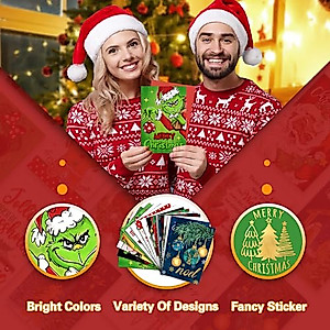 Auirre Christmas Cards Set-36 Pack Merry Christmas Greeting Cards Boxed Envelopes and Stickers for Sealing, 18 Assorted Designs Bulk Blank Cards Holiday Cards for Xmas 2025 New Years 5x7 Inch