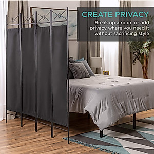 Best Choice Products 6ft 4-Panel Folding Privacy Screen Room Divider Multipurpose Decoration Accent for Bedroom, Bathroom, Office, Salon, Shade w/Steel Frame, Lightweight Design - White