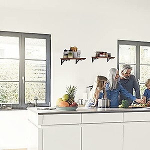 Floating Shelf Wall-Mounted Folding 3-Piece Set, Multifunctional Wall Mounted Shelf for Living Room, Bathroom, Kitchen, or Bedroom, Walnut Color