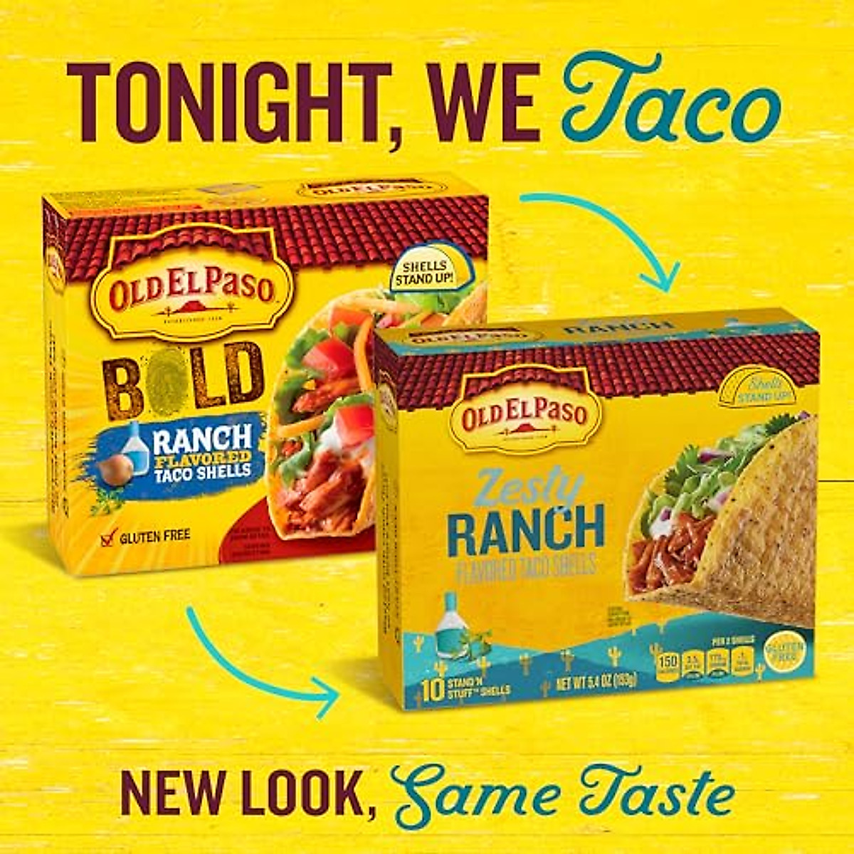Old El Paso Stand ‘N Stuff Taco Shells, Zesty Ranch Flavored, Gluten Free Crunchy Corn Taco Shells, 10 Count, 5.4 oz (Pack of 6)