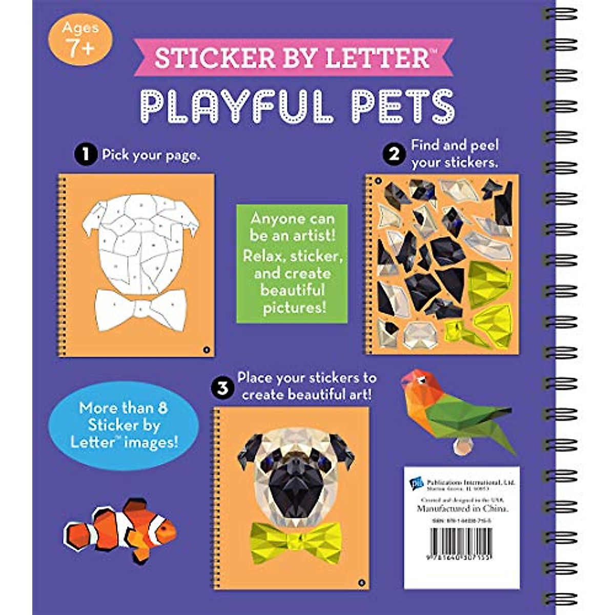 Brain Games - Sticker by Letter: Playful Pets (Sticker Puzzles - Kids Activity Book)
