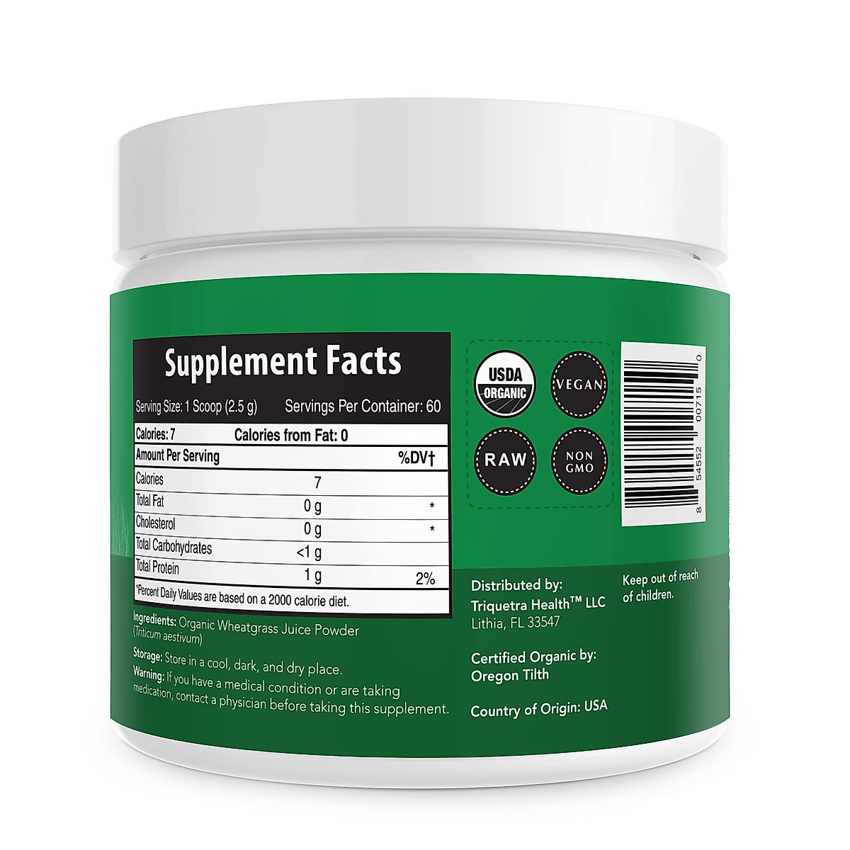 Organic Wheatgrass Juice Powder - Organic, Grown in Volcanic Soil of Utah - Raw BioActive Form, Cold-Pressed Then CO2 Dried, 20:1 Concentrate Juice Extract - Unflavored (5.3 oz – 50 Servings)