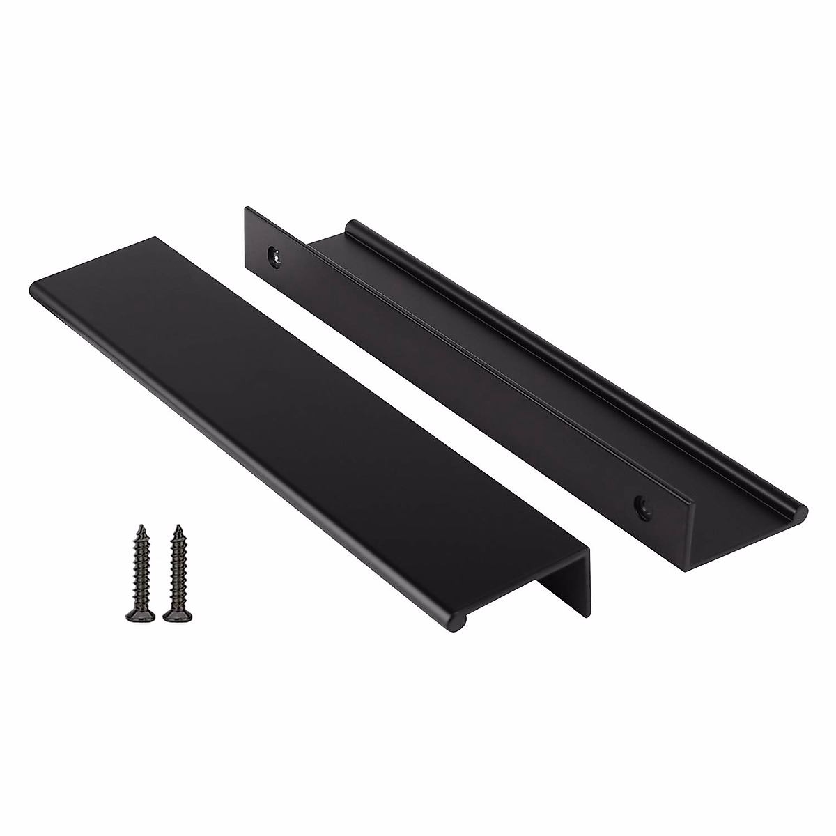 Peaha 10 Pack Kitchen Cabinet Handles 6-1/4 inch Black Pulls for Dresser Drawers Door Edge Finger Pull Aluminum Alloy Hardware