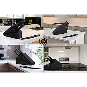 The Shadow Black Series 5-Piece Knife Block Set Bundle with The Shadow Black Series 4-Piece Steak Knife Set