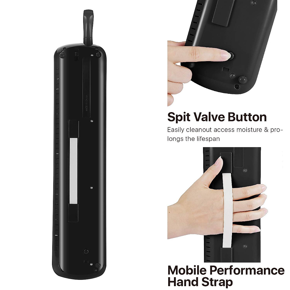 Flexzion Melodica Instrument 37 Keys Air Keyboard Piano for Kids and Adults, Beginner-Friendly Blow Keyboard Wind Instrument, Portable Keyboard Harmonium Instrument (Black)