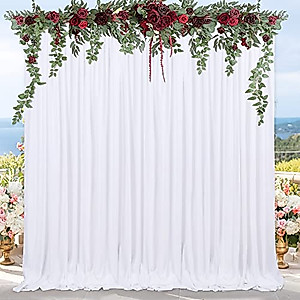White Backdrop Curtain Polyester Backdrop for Wedding Party Baby Shower Birthday Photography Ceremony 5ft x 8ft 2 Panels