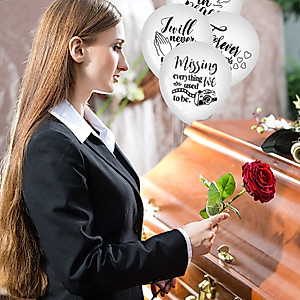 Chenkaiyang 60 Pieces Funeral Balloons Memorial Balloons to Release in Sky Memorial Balloons Lanterns Latex Rest in Peace Balloons with 3 Roll Ribbon for Celebration of Life Happy Heavenly Party