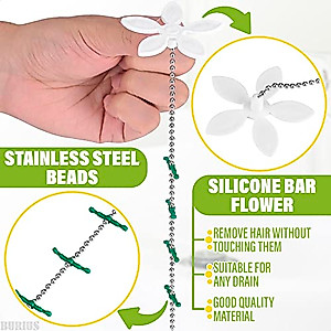 6Pcs Shower Hair Drain Catcher Shower - Disposable Hair Catcher Shower Drain Bathtub Drain Stopper Chain Flower Drain Protector Hook for Sink - Toilet Clog Remover Heavy Duty Drain Hair Catcher BURIUS