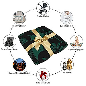 Belinyo Bat Flower Baby Swaddle Blankets Nursing Cover Infant Receiving Blankets for Crib, Stroller, Travel( 36x 36'')