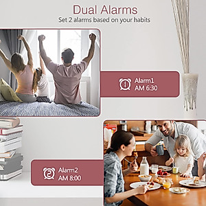 LOFICOPER Digital Alarm Clock, LED Alarm Clock for Bedroom, (New Version) 6.5'' Electronic Clock with USB Charging Port, Dual Alarm, Snooze for Bedroom, Living Room, Office