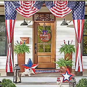 Interchangeable Welcome Home Sign Front Door Wreath Outdoor Decorations,Farmhouse Rustic Wall Hanging Seasons Wreaths Decor for Spring Summer Fall Winter Holiday 4th of July Halloween Christmas