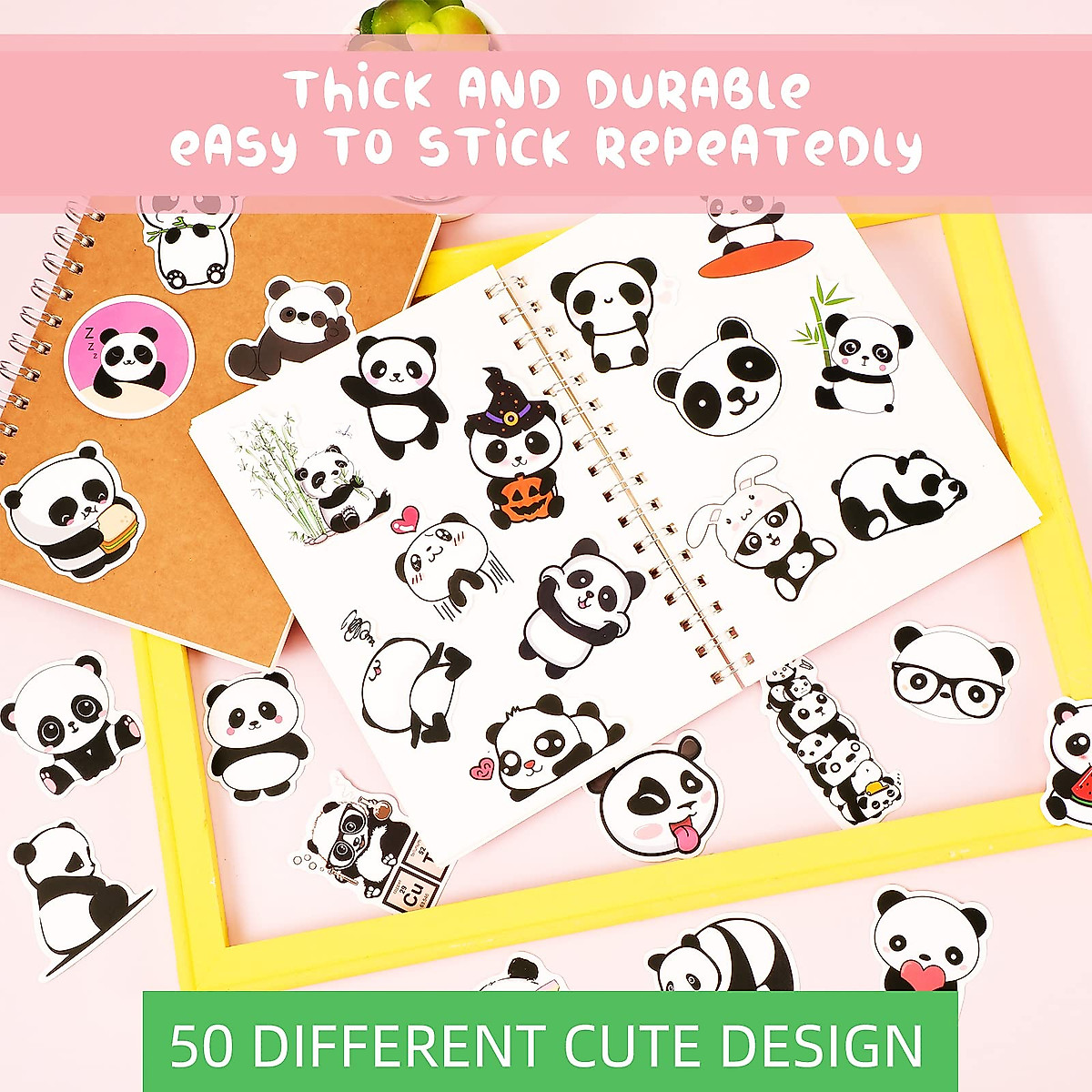 100 Pcs Panda Stickers for Kids Laptop Water Bottles Phone Computers Luggage Cute Panda Stickers Panda Gifts Panda Party Decorations Panda School Supplies Cartoon Stickers Pack
