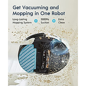 Yeedi vac Station Robot Vacuum and Mop,Self Emptying 3 in1,3000Pa Suction, 200Mins Runtime with Clean Schedule,Smart Mapping and Carpest Detection,Virtual Boundary