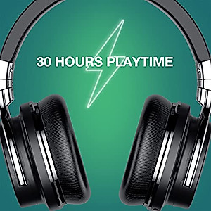 Audonia E7 Wireless Headphones with Mic Deep Bass, Bluetooth Headphones Over Ear, Hi-Def Audio, Comfortable Memory Foam Ear Cups with 30H Playtime for Travel, Home - Titanium Black