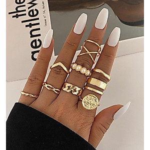 iF YOU 30 Pcs Vintage Gold Knuckle Rings Set, Boho Butterfly Snake Stackable Finger Rings for Women, Midi Rings Pack