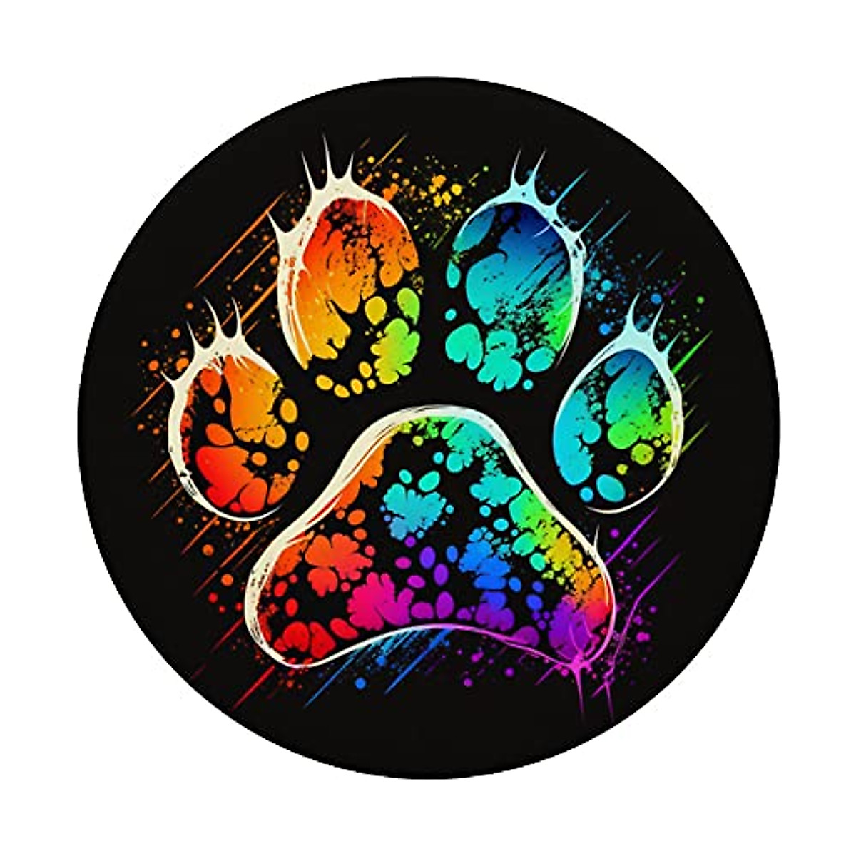 Dog Paw Print Cute Dogs Lover Colorful PopSockets Swappable PopGrip