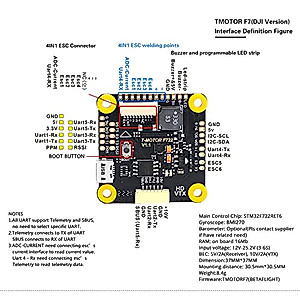 T-Motor F7 HD Stack ( F7 HD Flight Controller + F55A PRO II 4IN1 ) FPV for DJI HD VTX System