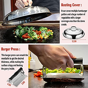 N NOBLE FAMILY 38PC Flat Top Grill Griddle Accessories Set - Must Have for Your Outdoor Griddle with Professional Griddle Spatula, Cleaning Kit, Grill Basting Cover - Ideal Griddle Gift for Men Women