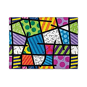 BRITTO Romero Luxe Blanket & Throw (Colorful Landscape) Geometric Artwork Pattern, 60 x 80in