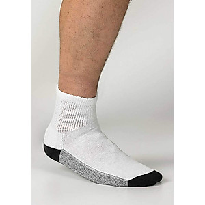 KingSize Men's 1/4 Length Cushioned Crew Socks 3-Pack - 2XL, White