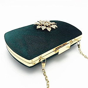 SEIJY Women's Evening Clutch White Clutch Bag Sun Flower Crystal Round Handbags Wedding Purse Party Shoulder Bag (Color : Black, Size : 1)