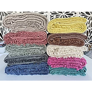 Muslin Blanket 100% Cotton, 4 Layers Bedspread, Soft Turkish Cotton Muslin Bed Cover, Reversible Coverlet, Beige (King Size 95x102-230x260cm)