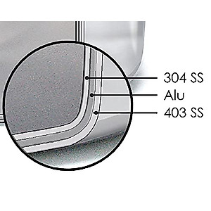 Tuxton Home Chef Series Sous Vide Pot, 9.8-Quart, Silver