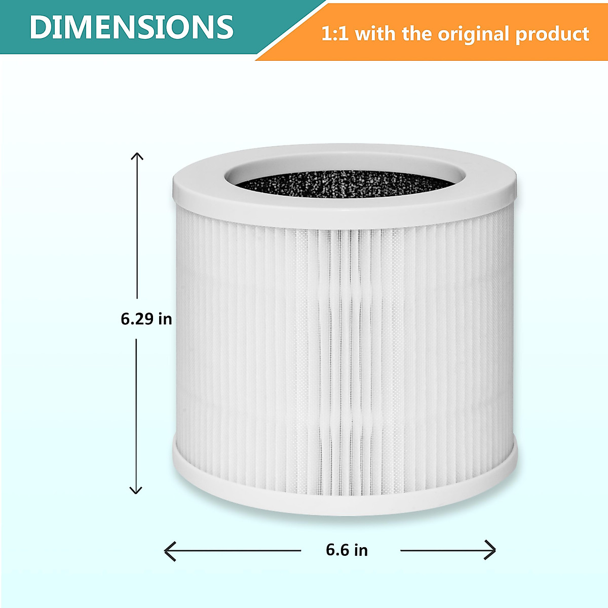 Lhari 2 Pack A1 Replacement Filter Compatible with VEWIRO Air Purifier HQSC-50, HQKJ-80, AMEIFU AP01W, KOIOS HQKJ-50 and Tailulu PUR0003 Air Purifier, 3-in-1 H13 True HEPA Filter