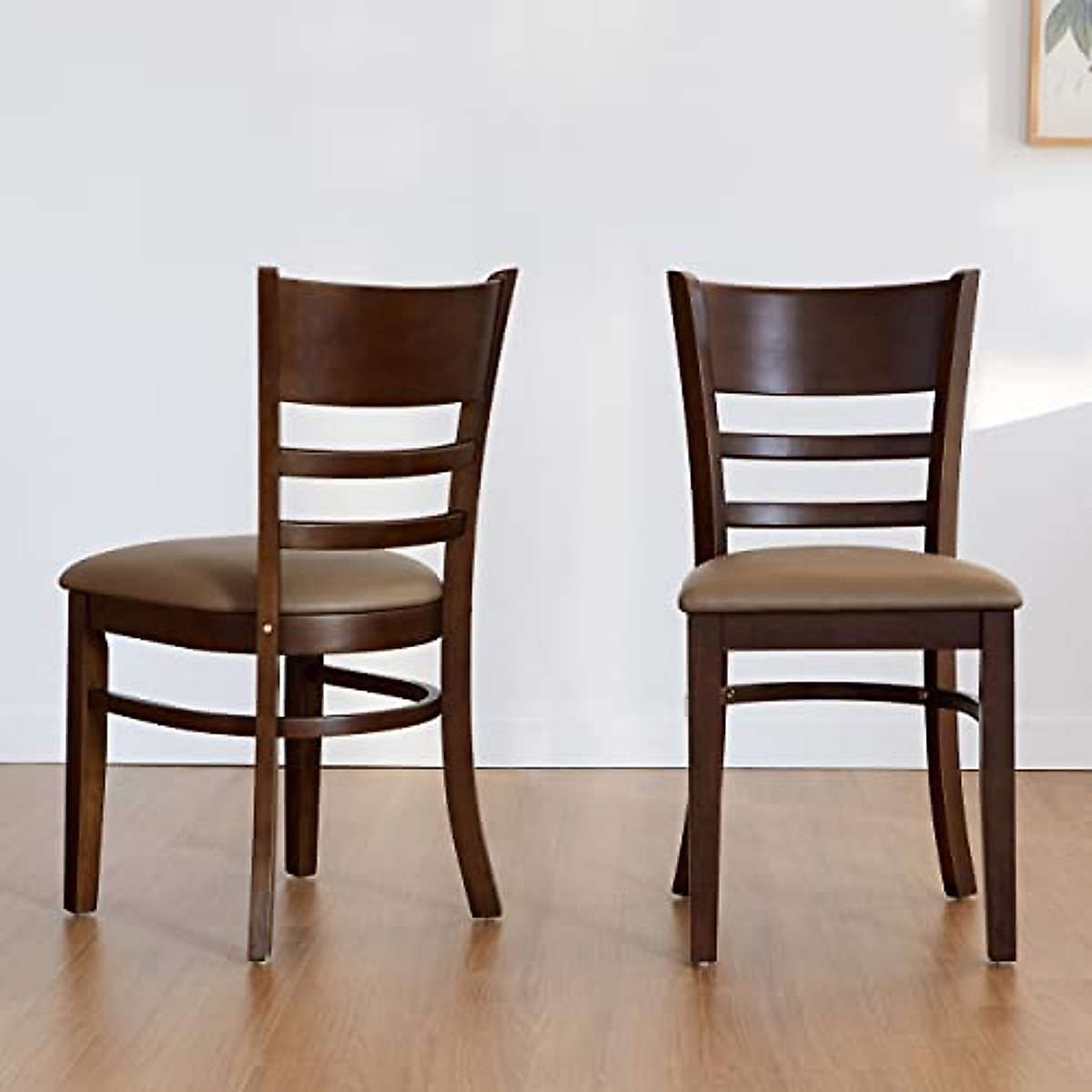 Livinia 3-Piece Dining Table Set, Canberra 28.3" Table (Walnut) Cabin Chair (Walnut) Set for Two