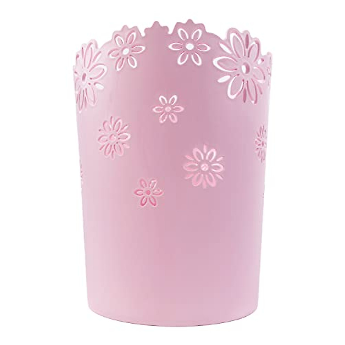 VIUJUH Wastebasket, Hollow Flower Shape Plastic Lidless Wastepaper Baskets Trash Can-M A2301