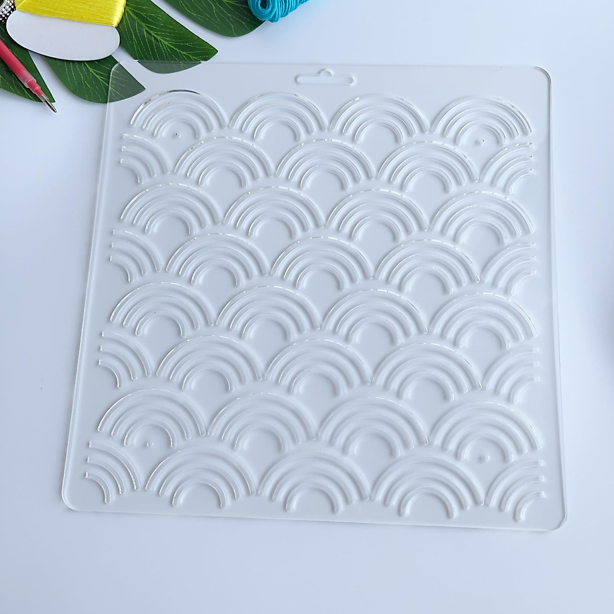 Acrylic Sashiko Stencil, Embroidery Pattern, Quilting Stencil, Classic Ocean Waves Pattern