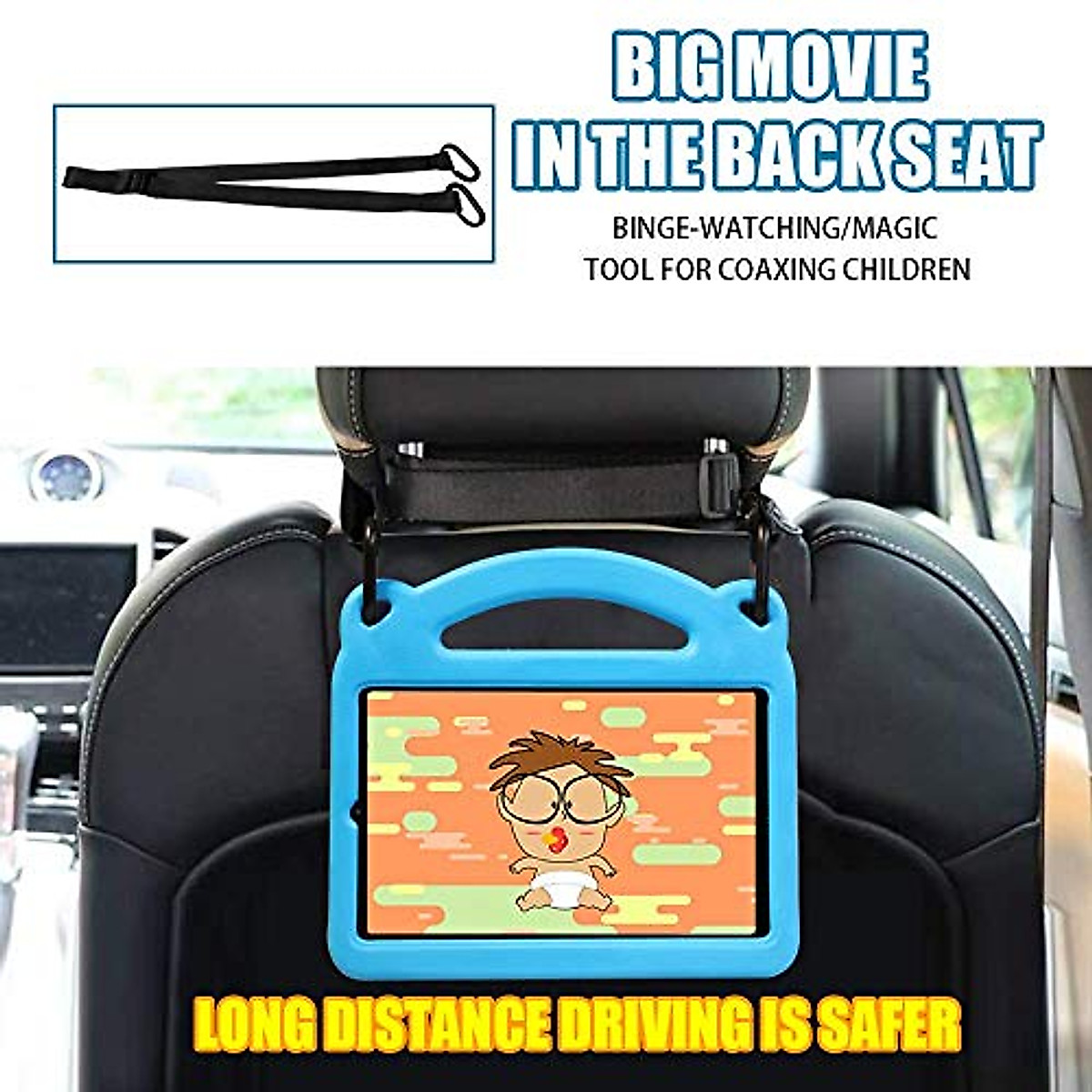 FIREVASE Tablet Kids Case for Samsung Galaxy Tab A 8.4 Inch,SM-T307/T307U, EVA Shock Proof Light Weight Professional Kids Case, with Handle Built-in Bracket & Shoulder Strap (Blue)