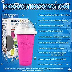 DIY Slushie Maker Cup,TIK TOK Magic Quick Frozen Smoothies Cup,Cooling Icee Maker slushie machine,Slushie Machine for Home Squeeze Slushie Cup,Homemade Milk Shake Ice Cream Maker Portable