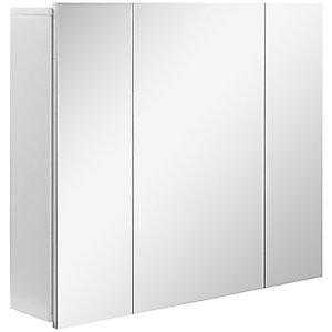 kleankin Bathroom Medicine Cabinet with Mirror, Wall Mounted Bathroom Mirror Cabinet with 3 Doors, Adjustable Shelves and Soft Close Mechanism, White