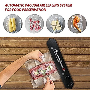 VAlinks Vacuum Sealer Machine Automatic Food Vacuum Sealer With 10 Vacuum Sealer Pockets,Mini Vacuum Preservation Machine Used for Food Preservation to Preserve Dry and Moist Food Small and Portable