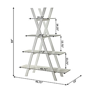 Convenience Concepts Oxford "A" Frame Bookshelf, White
