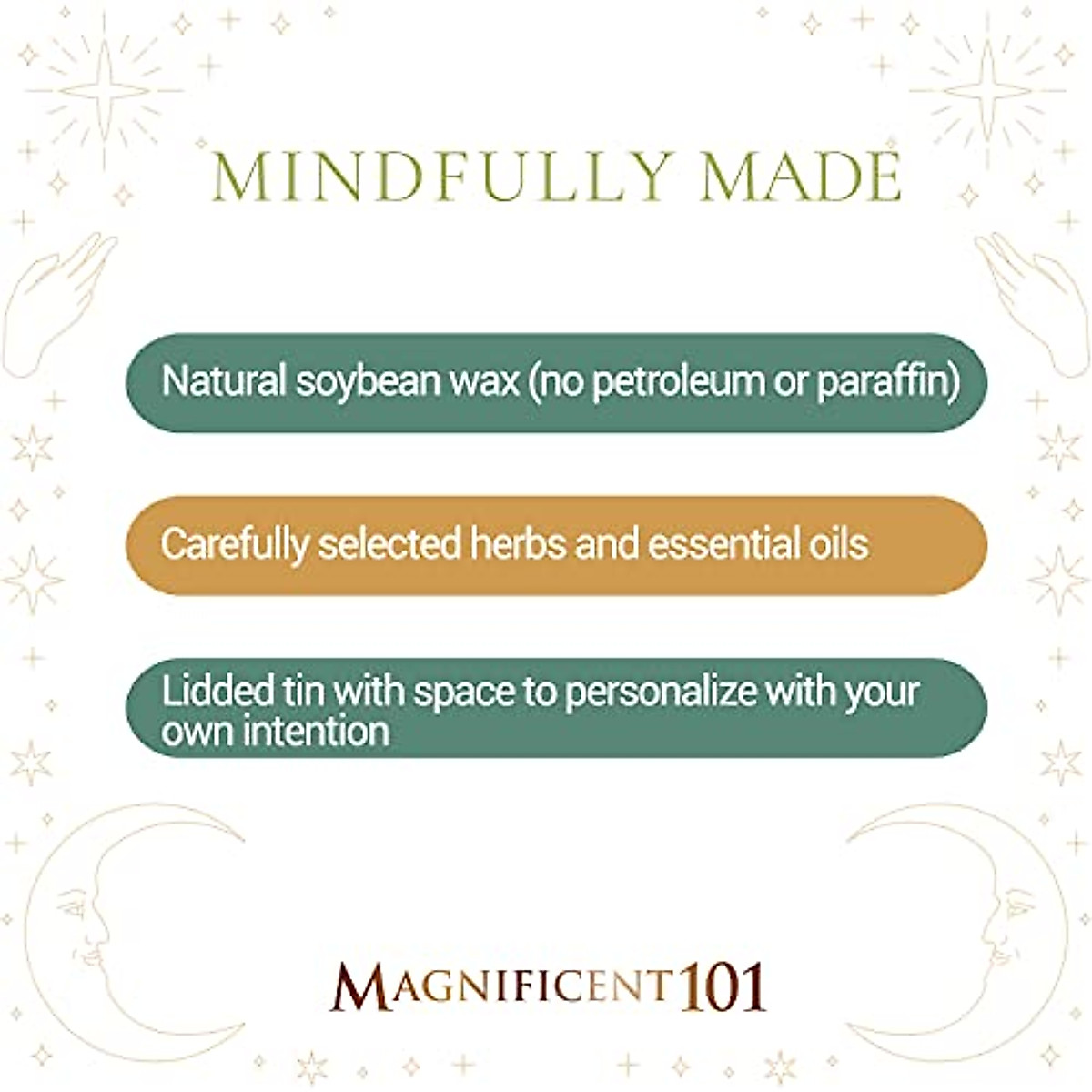 Magnificent 101 Aries Zodiac Sign Candle – Scented Soy Wax Candle – Choose Your Birthdate – Make Great Holiday Gifts for Astrology Fans – 6oz Tin Holder Ideal for Men’s and Women’s Décor Style