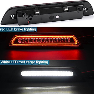 LED 3rd High Mount Stop Lamp Lights for TAYOTA Tacoma 2016-2020 Limited SR SR5 TRD Off-Road TRD Pro Sport Red Lens LED Third Brake Light White LED Reverse Cab Roof Cargo Lamps Lights OEM 8157004040