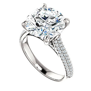 Kiara Gems 6.00 CT Round Moissanite Engagement Ring Wedding Eternity Band Vintage Solitaire Antique 4-Prong -Setting Setting Silver Jewelry Anniversary Promise Vintage Ring Gift For Her (4)