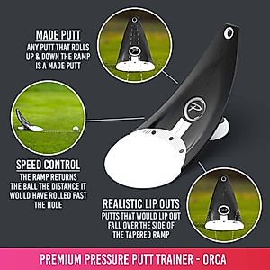 PuttOUT Premium Pressure Putt Trainer - Perfect Your Golf Putting (Orca)
