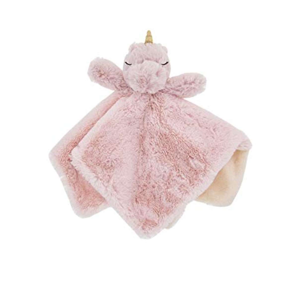 K. Luxe Baby Security Blanket Lovey with Rattle (Pink Unicorn)