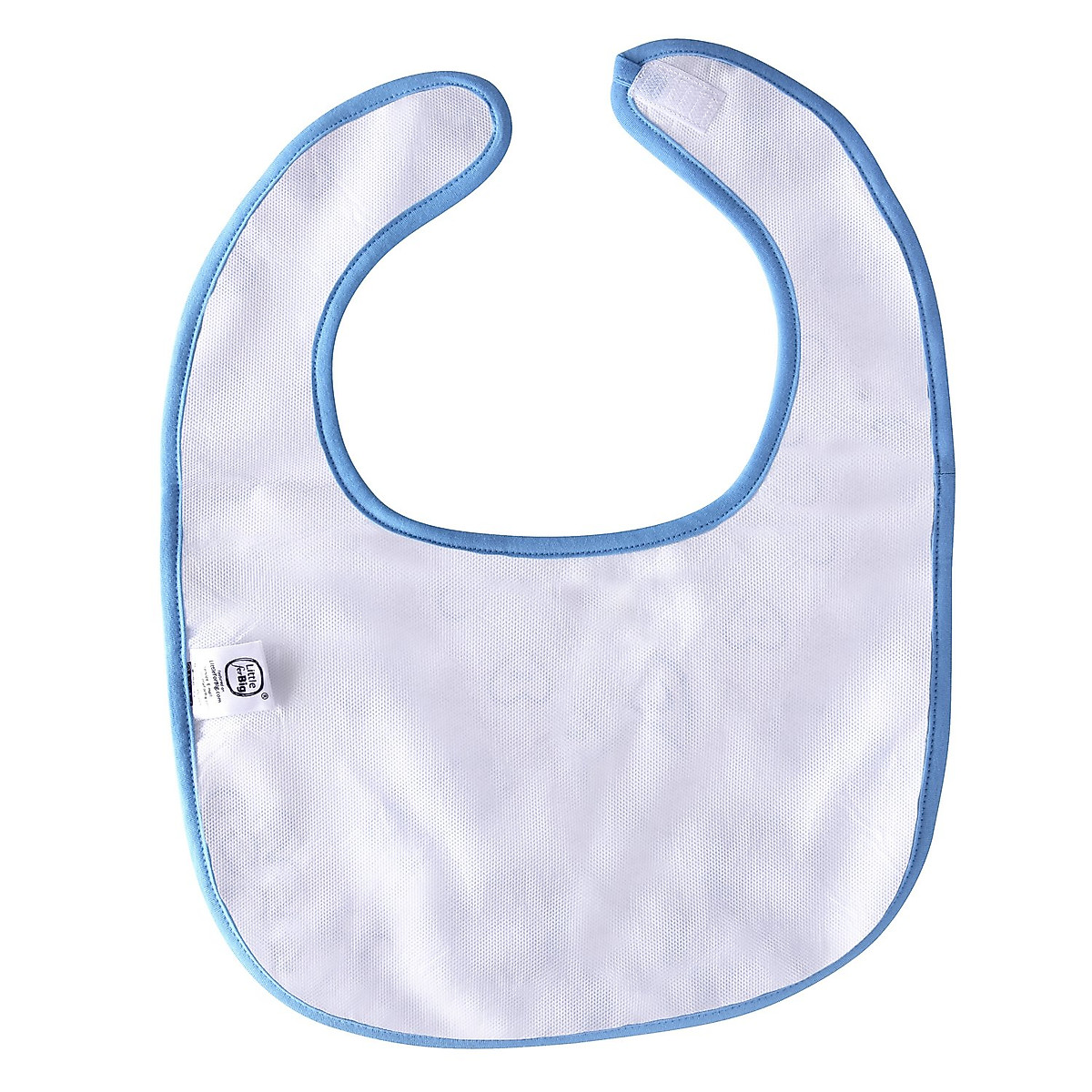 Littleforbig Cotton Waterproof Adult Babydoll Bib with Adjustable Velcro Closure Printed 2 Packs - Nursery Blue and Pink Adult Bibs